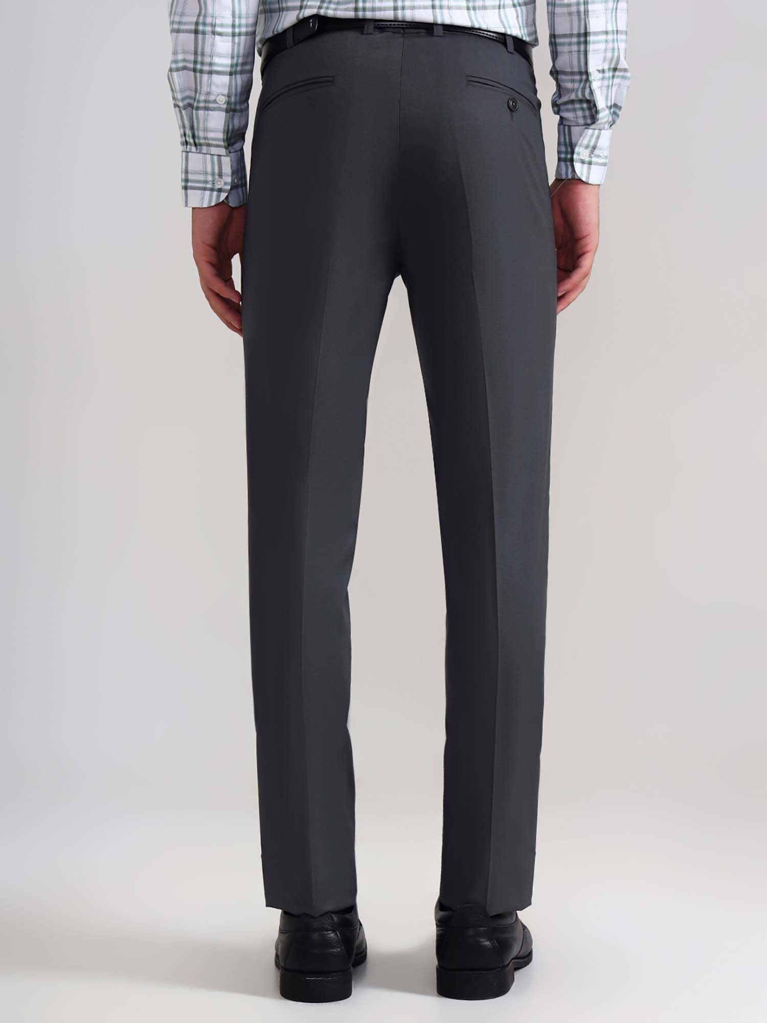 Buy JB Studio Dark Grey Slim Fit Formal Trousers Online