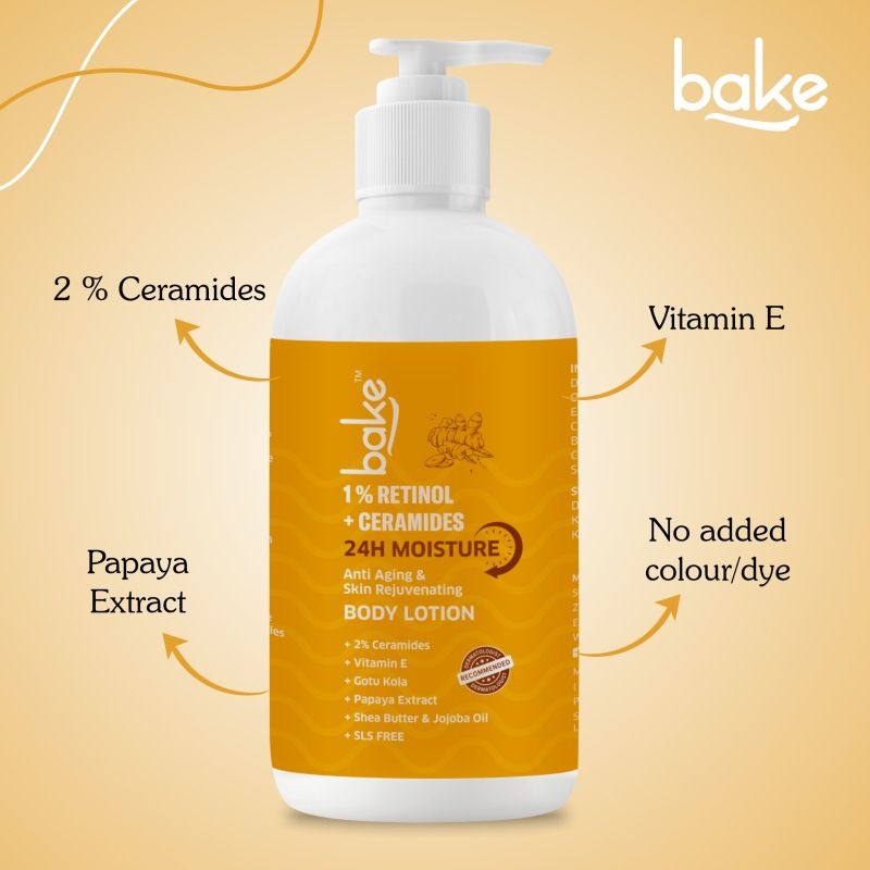 Buy BAKE 1% Retinol Body Lotion With Ceramides For Anti Aging ...