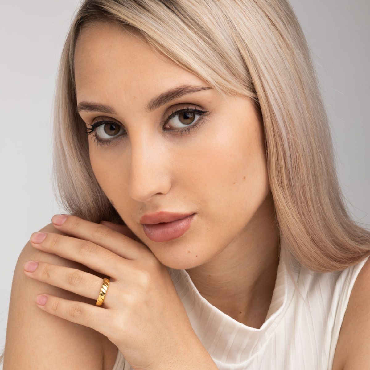 Buy Palmonas 18k Gold Plated Twisted Branch Ring For Women Online