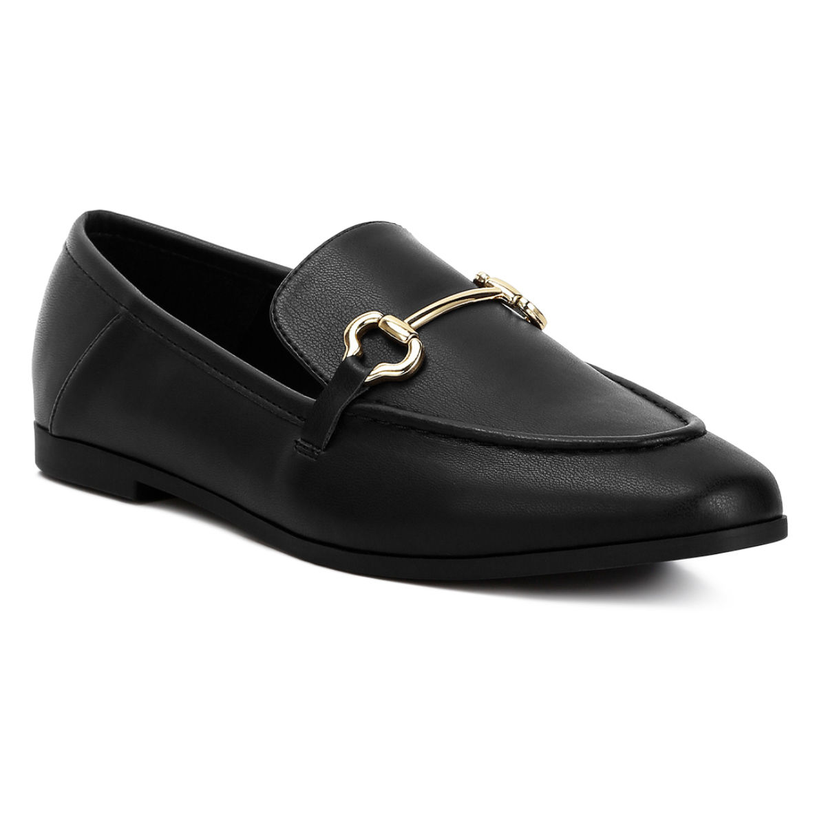 Buy London Rag Black Horsebit Embellished Loafers Online