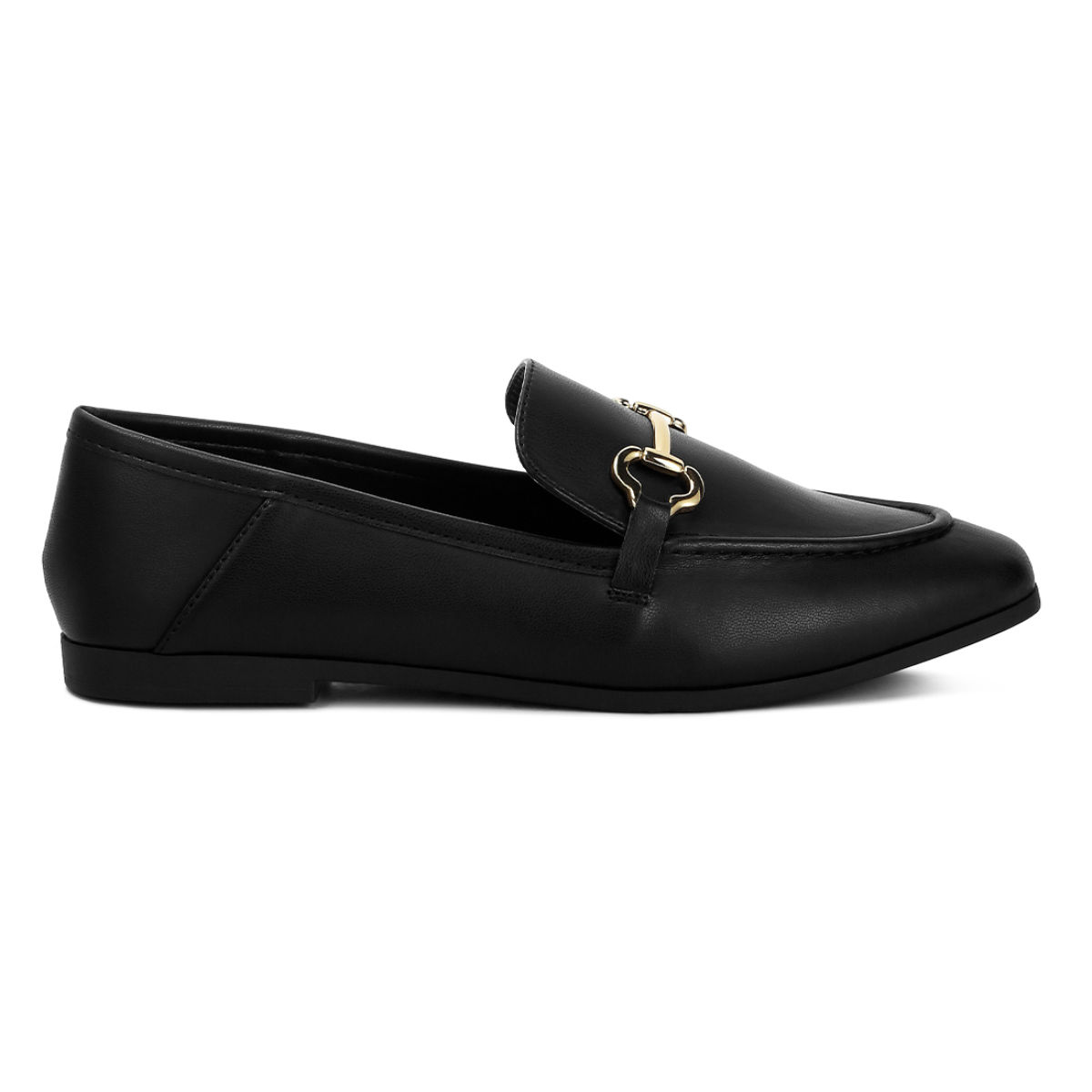 Buy London Rag Black Horsebit Embellished Loafers Online