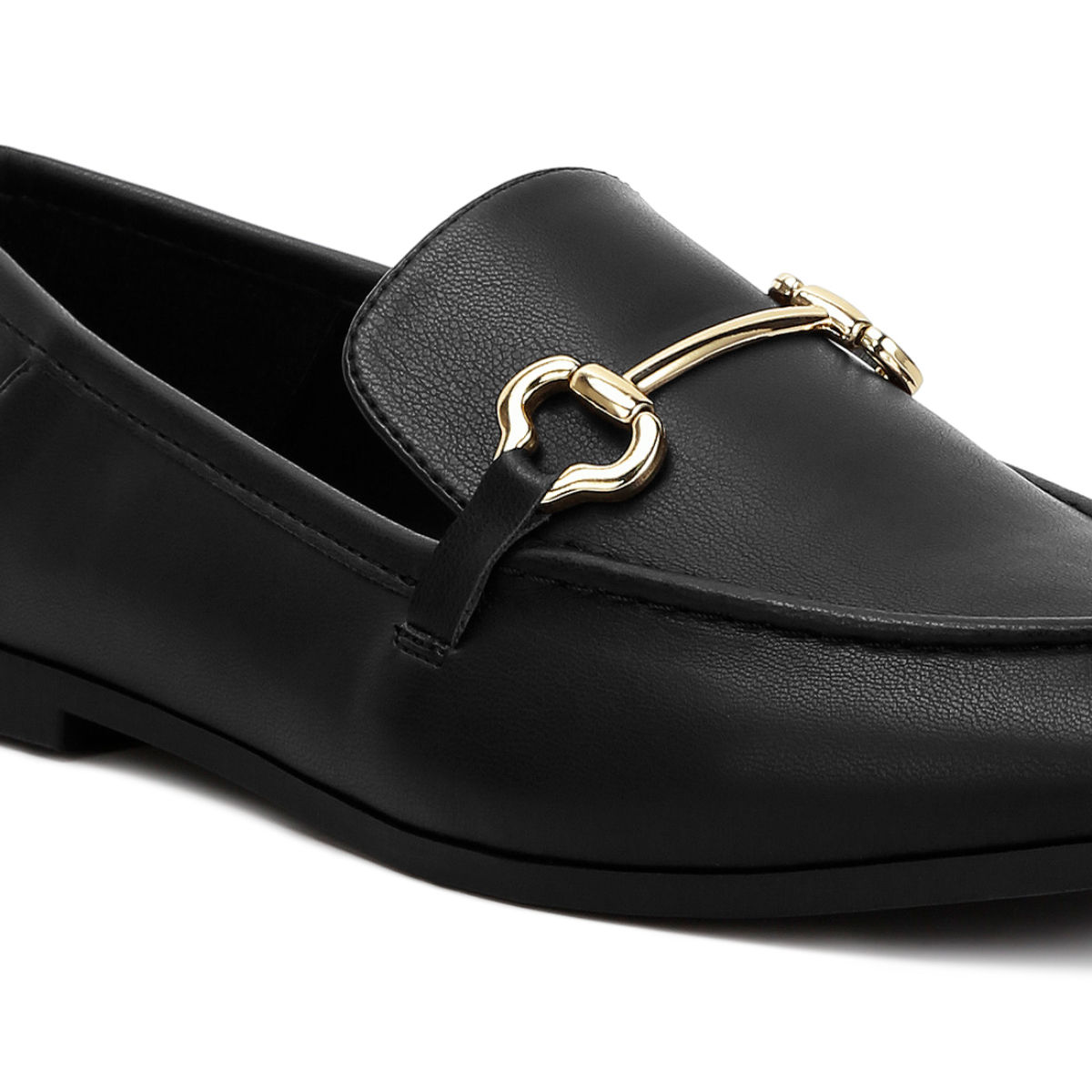 Buy London Rag Black Horsebit Embellished Loafers Online