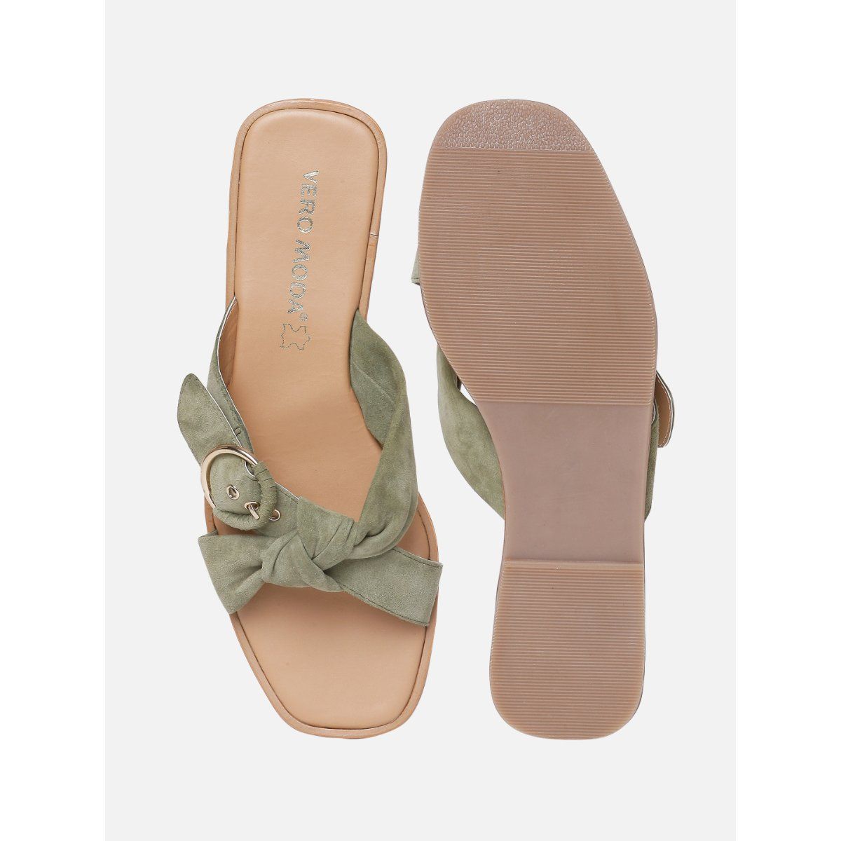 Buy VERO MODA Women Solid Green Sandals Online