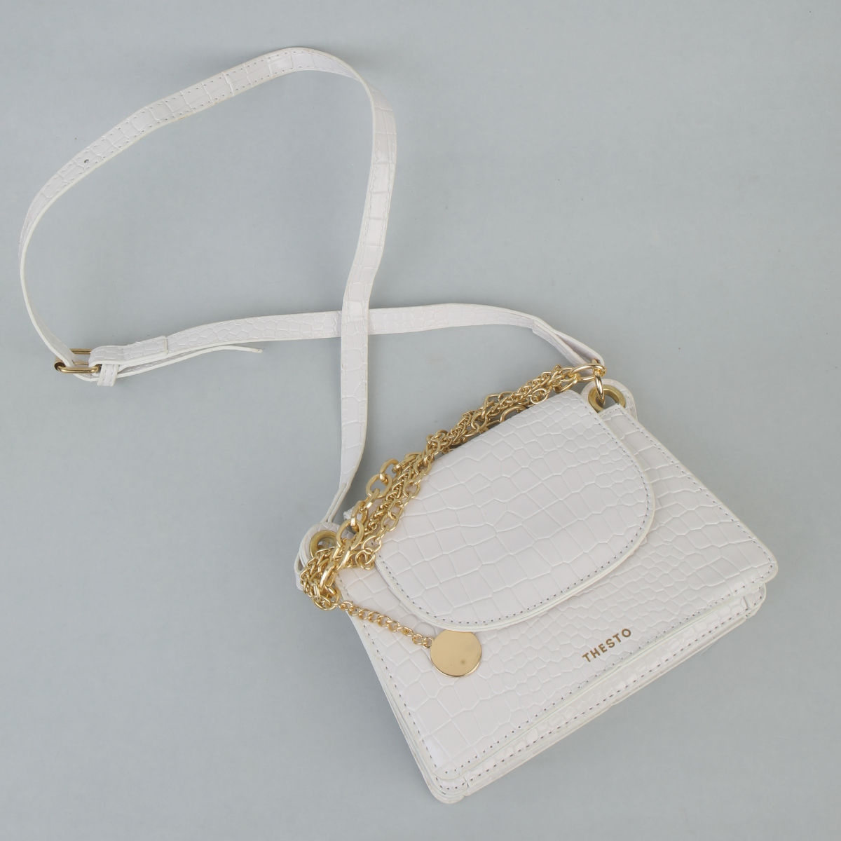 Buy THESTO White Small Croc Bag Sling And Cross Bags Online