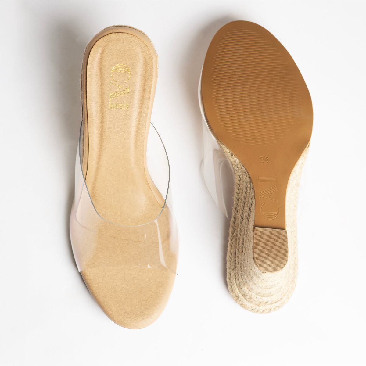 Buy THE CAI STORE Jute Transparent Wedge Heels Online