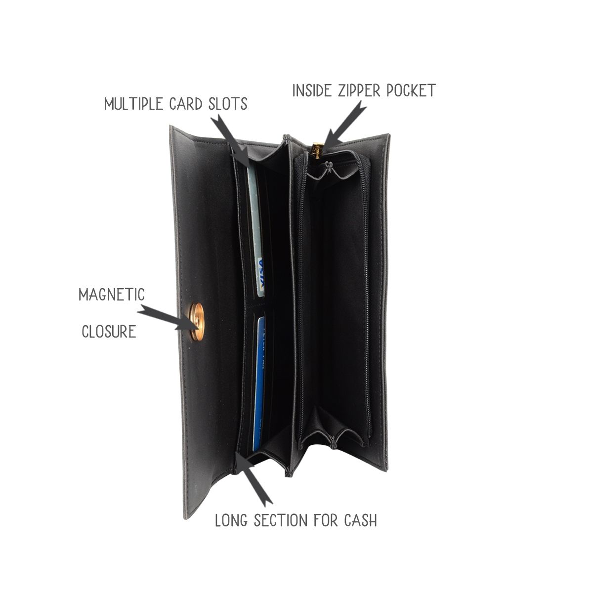 Buy Baggit Gush Sor Extra Large Black Harmonium Wallet Online