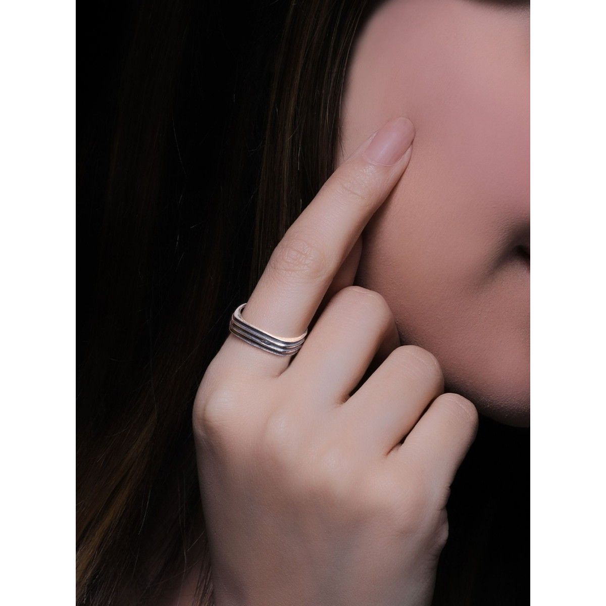 Giva Avni By Oxidised Silver Square Ring For Women(One Size): Buy Giva ...