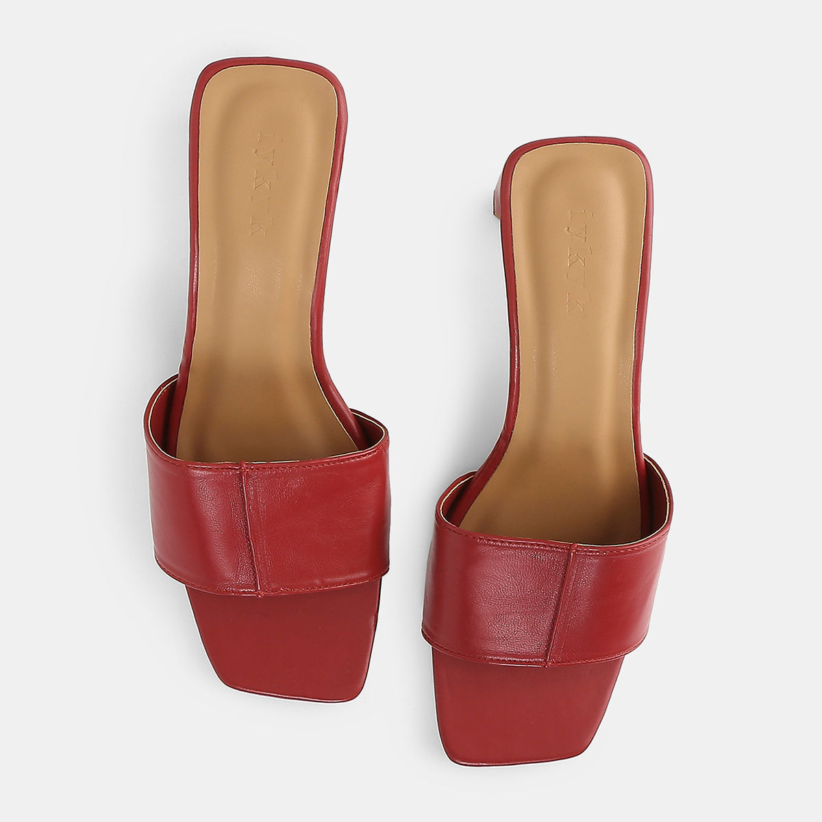 Buy IYKYK by Nykaa Fashion Chic Maroon Slip-on Broad Strap Heels Online