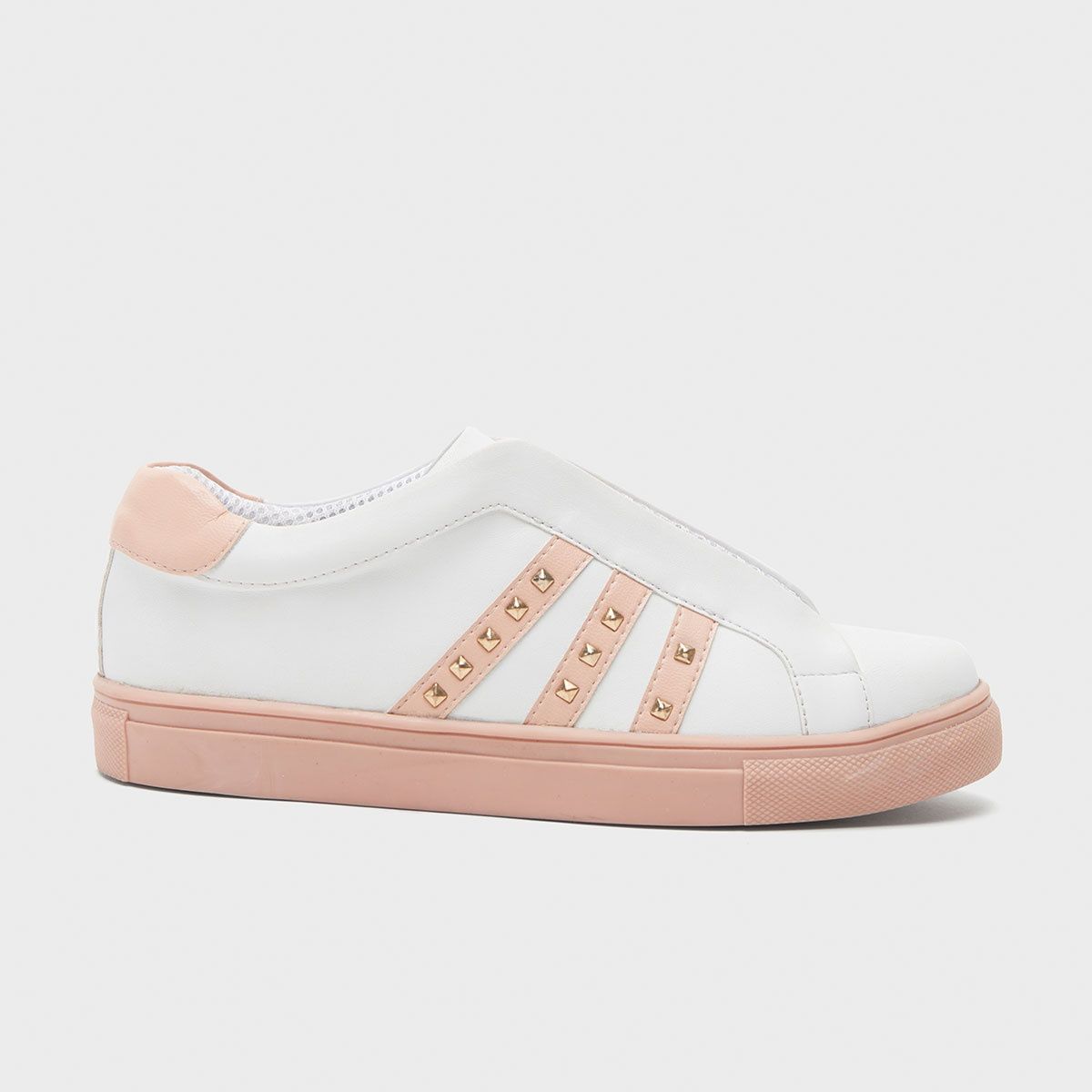 Buy IYKYK by Nykaa Fashion Audrey Uber Chic White & Blush Pink Sneakers ...