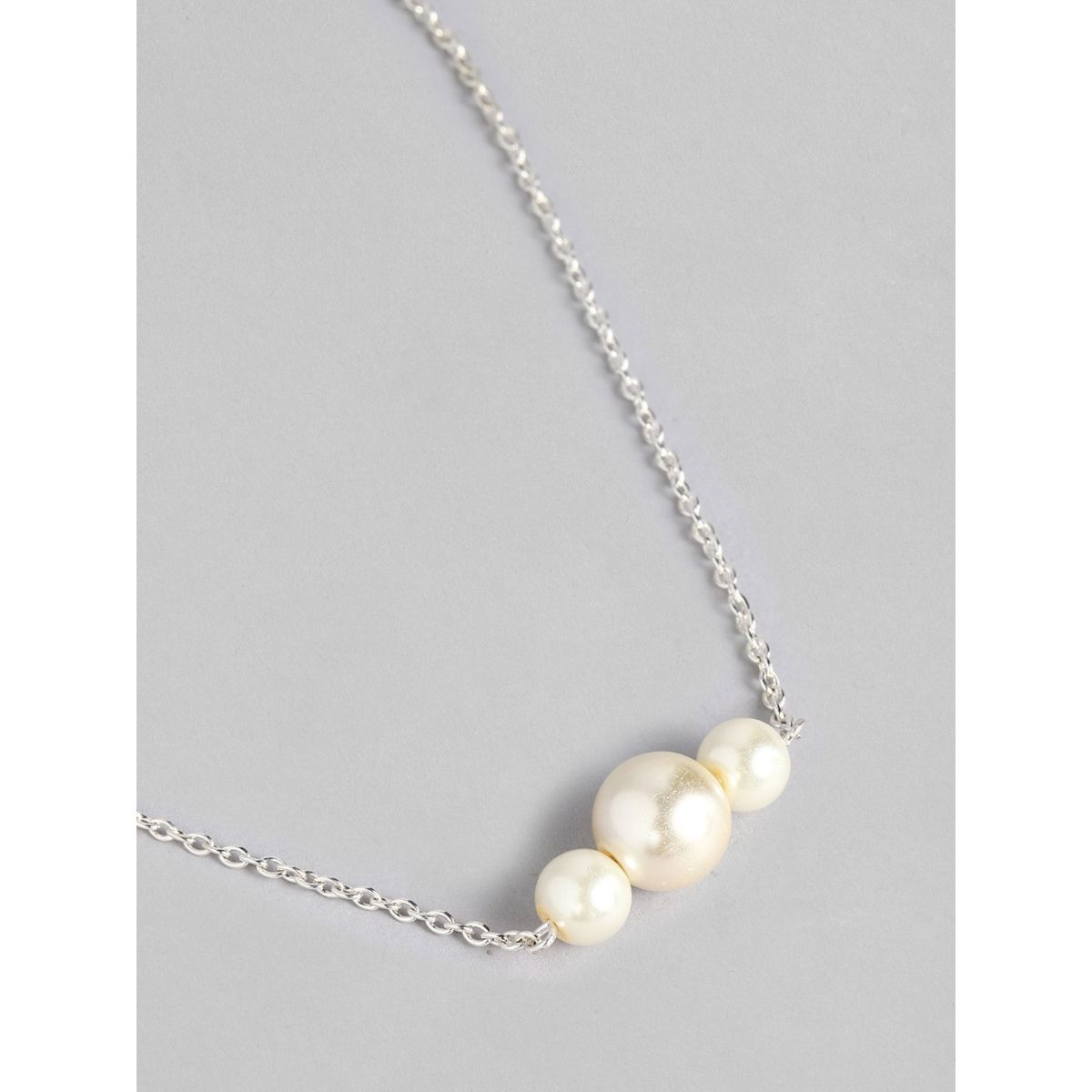 Buy Zaveri Pearls Silver Tone Contemporary Party Bling Pearls Chain