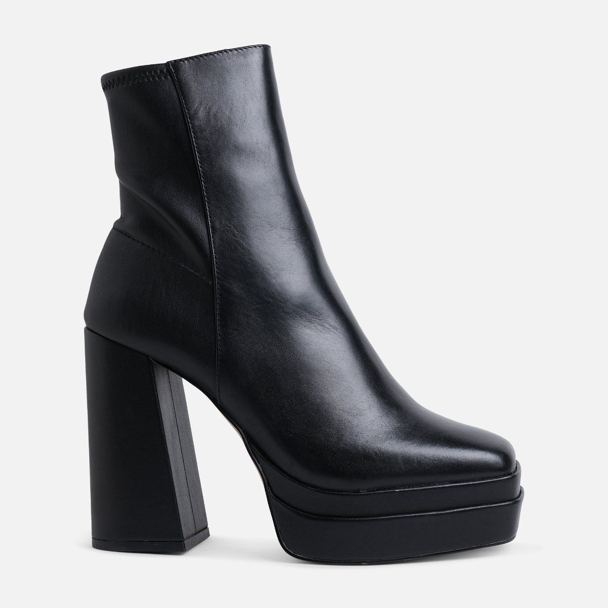 Buy Aldo Mabel Leather Other Black Solid Ankle Boots Online