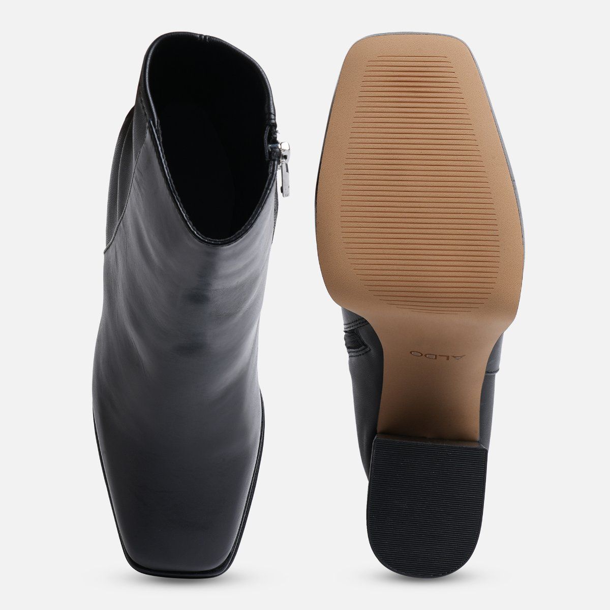 Buy Aldo Mabel Leather Other Black Solid Ankle Boots Online