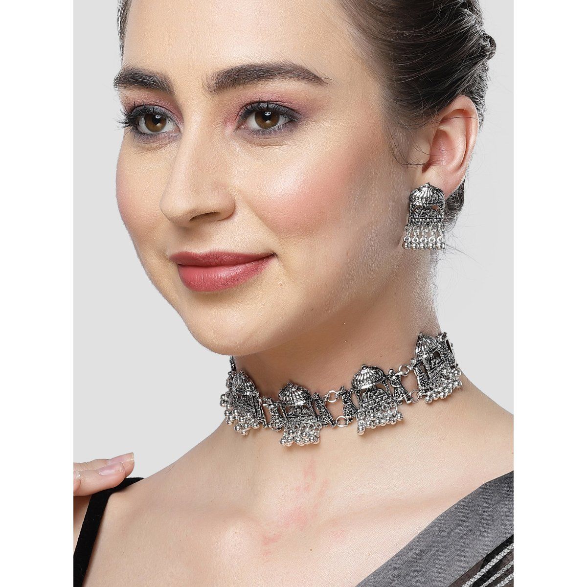 Buy Karatcart Oxidised Silver Tribal Bride Doli Design Jewellery Set ...