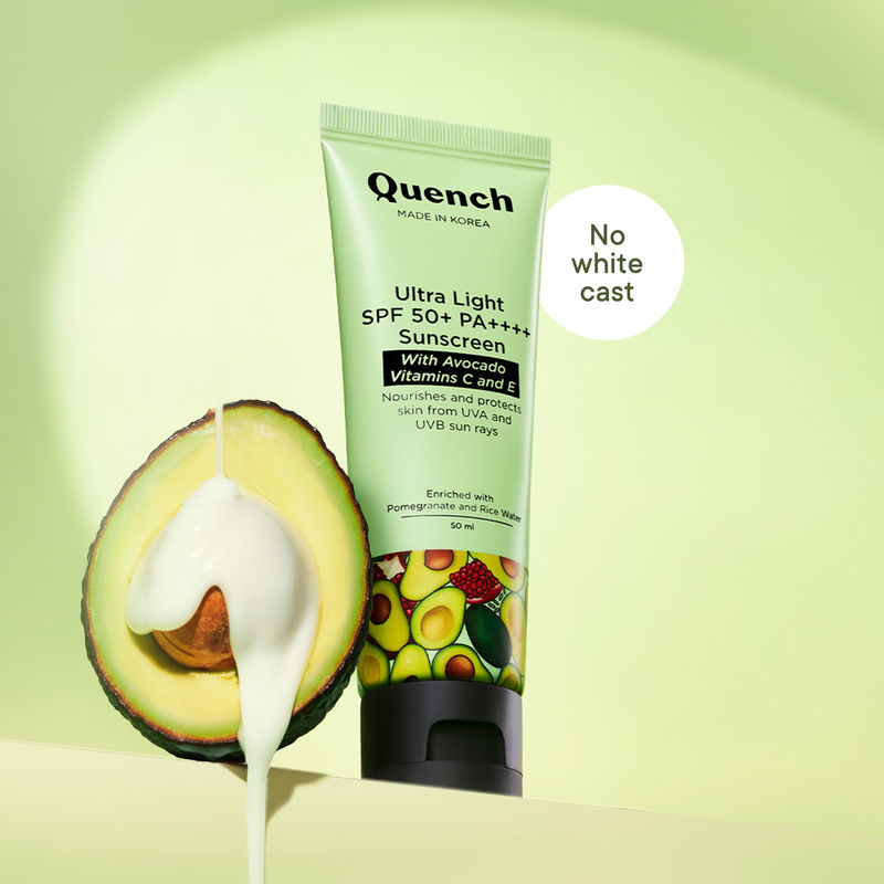 Buy Quench Vitamin E SPF 50+ PA++++ Sunscreen With Avocado For Glowing ...