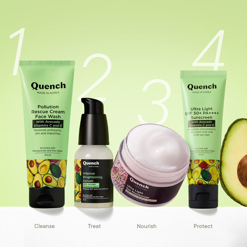 Buy Quench Vitamin E SPF 50+ PA++++ Sunscreen With Avocado For Glowing ...