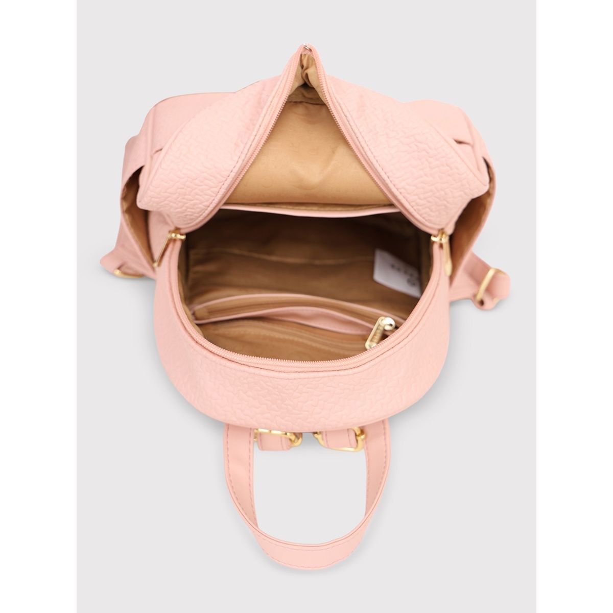 Buy Caprese Pink Solid Backpack Online