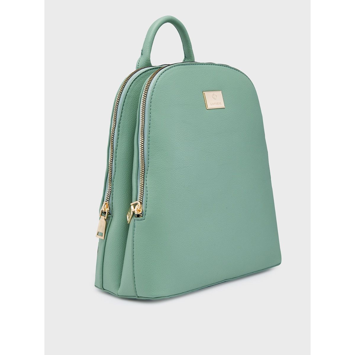 Buy Caprese Green Solid Backpack Online