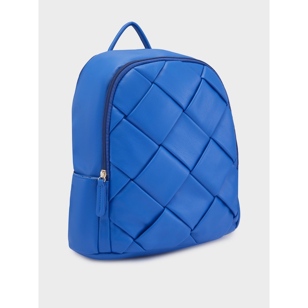 Buy Caprese Blue Textured Backpack Online