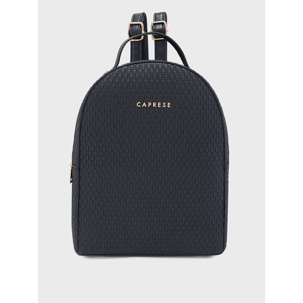 Buy Caprese Black Textured Backpack Online