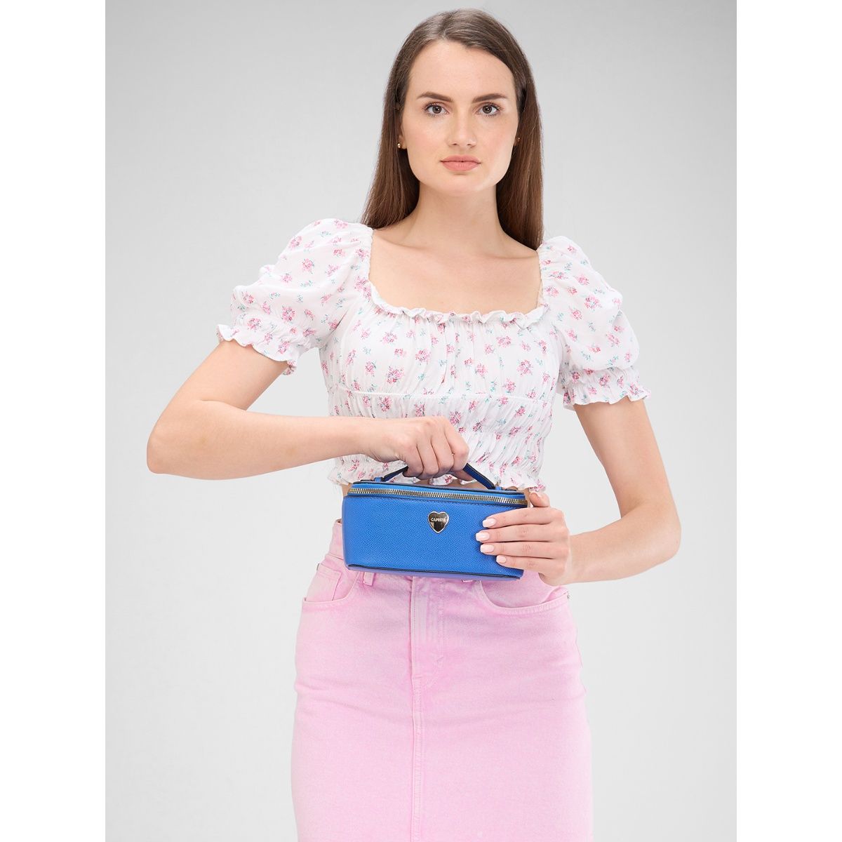 Buy Caprese Blue Solid Vanity Case Online