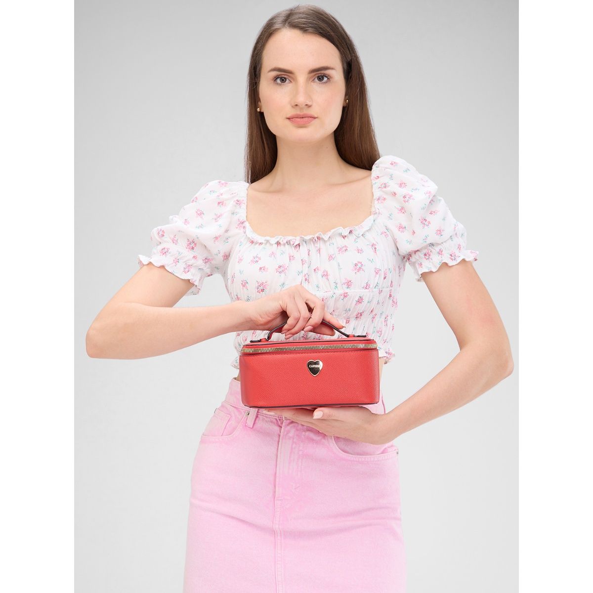 Buy Caprese Red Solid Vanity Case Online