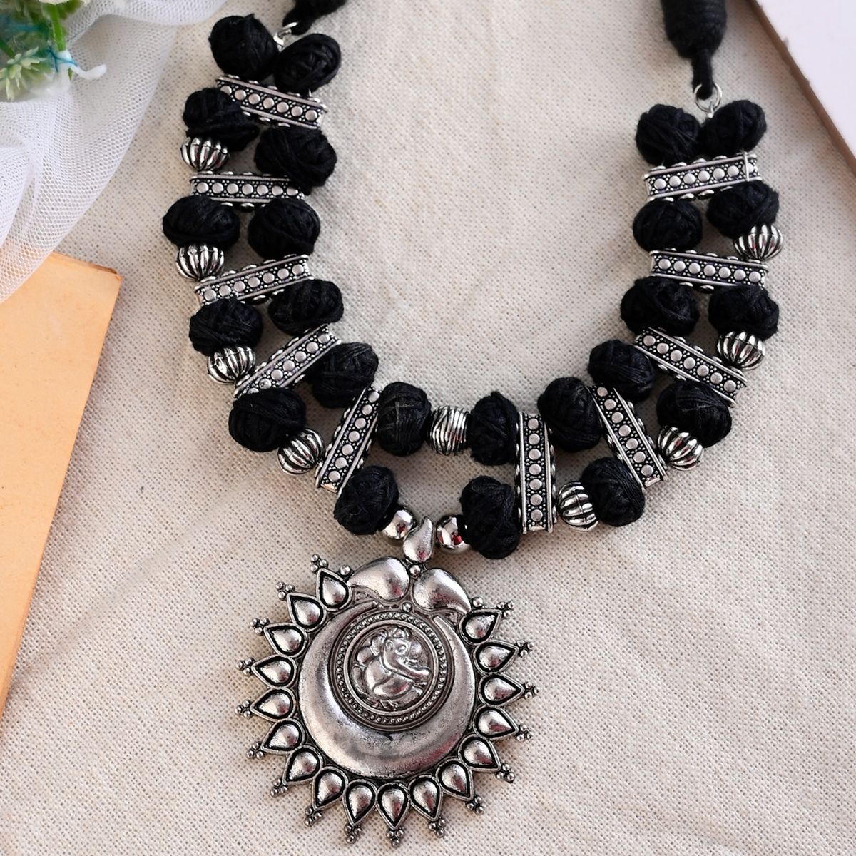 Oxidised thread necklace store