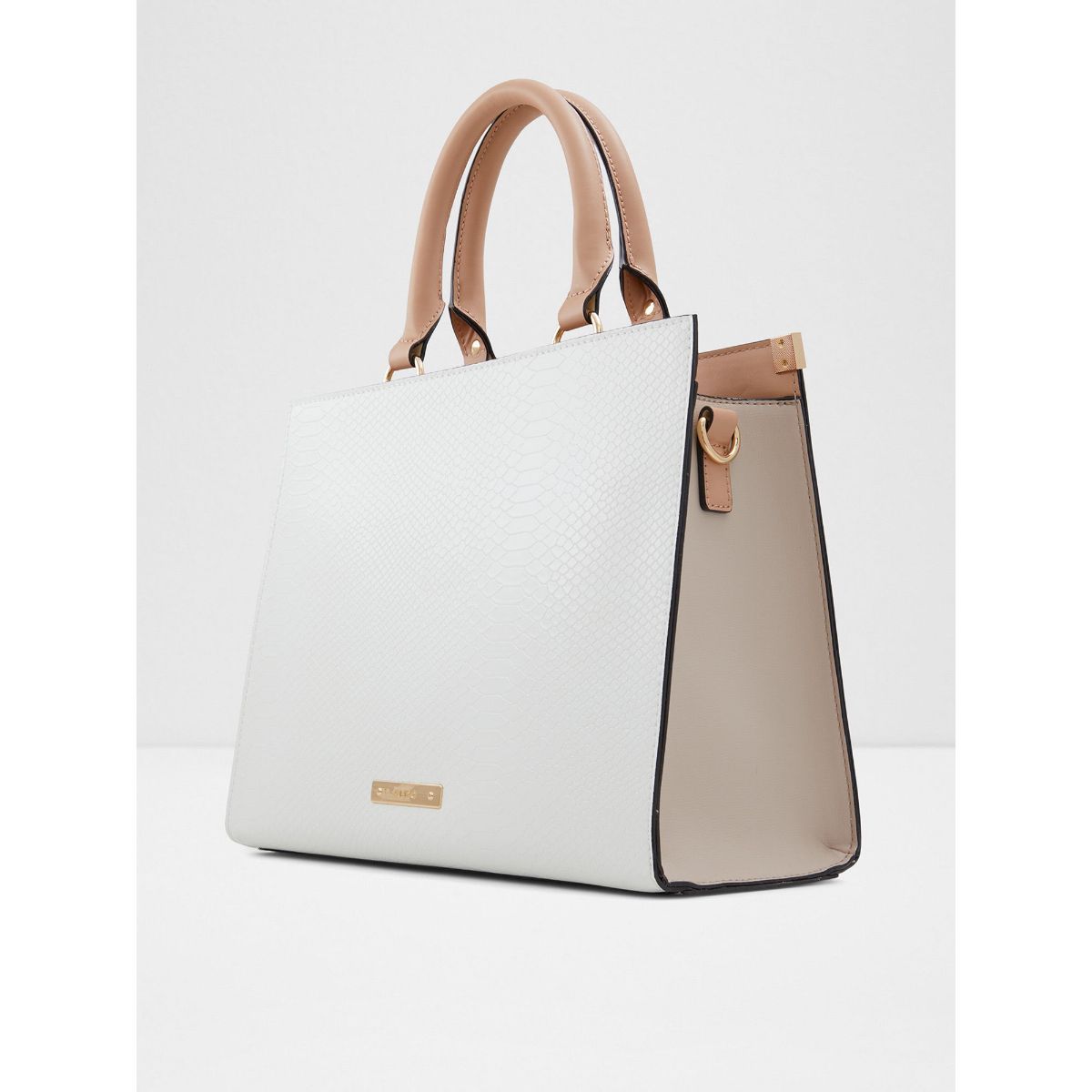 Buy Aldo EVANS260 Beige Solid Satchel Online