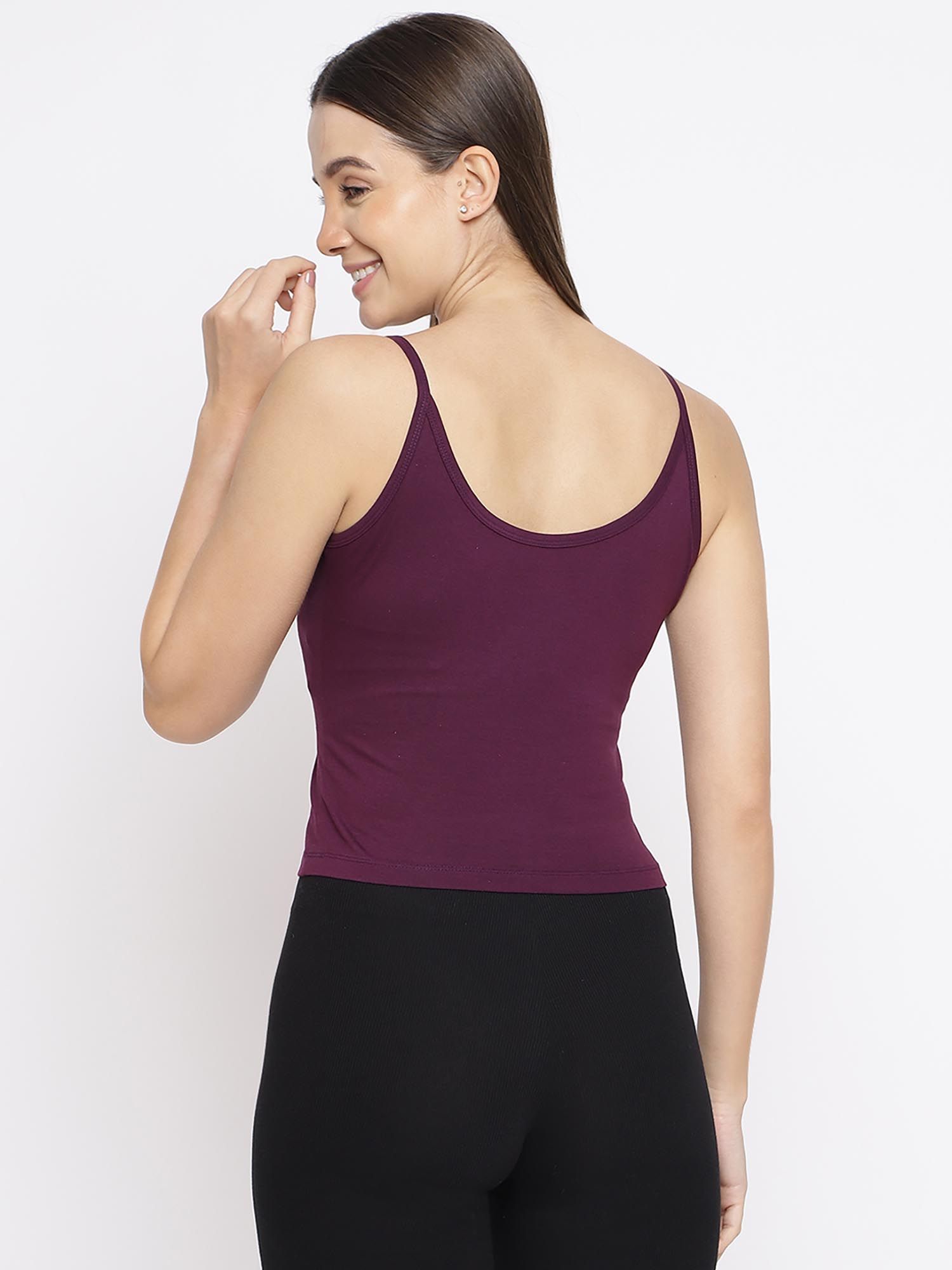 Buy La Intimo Women Black and Wine Timeless Style Camisoles (Pack of 2 ...