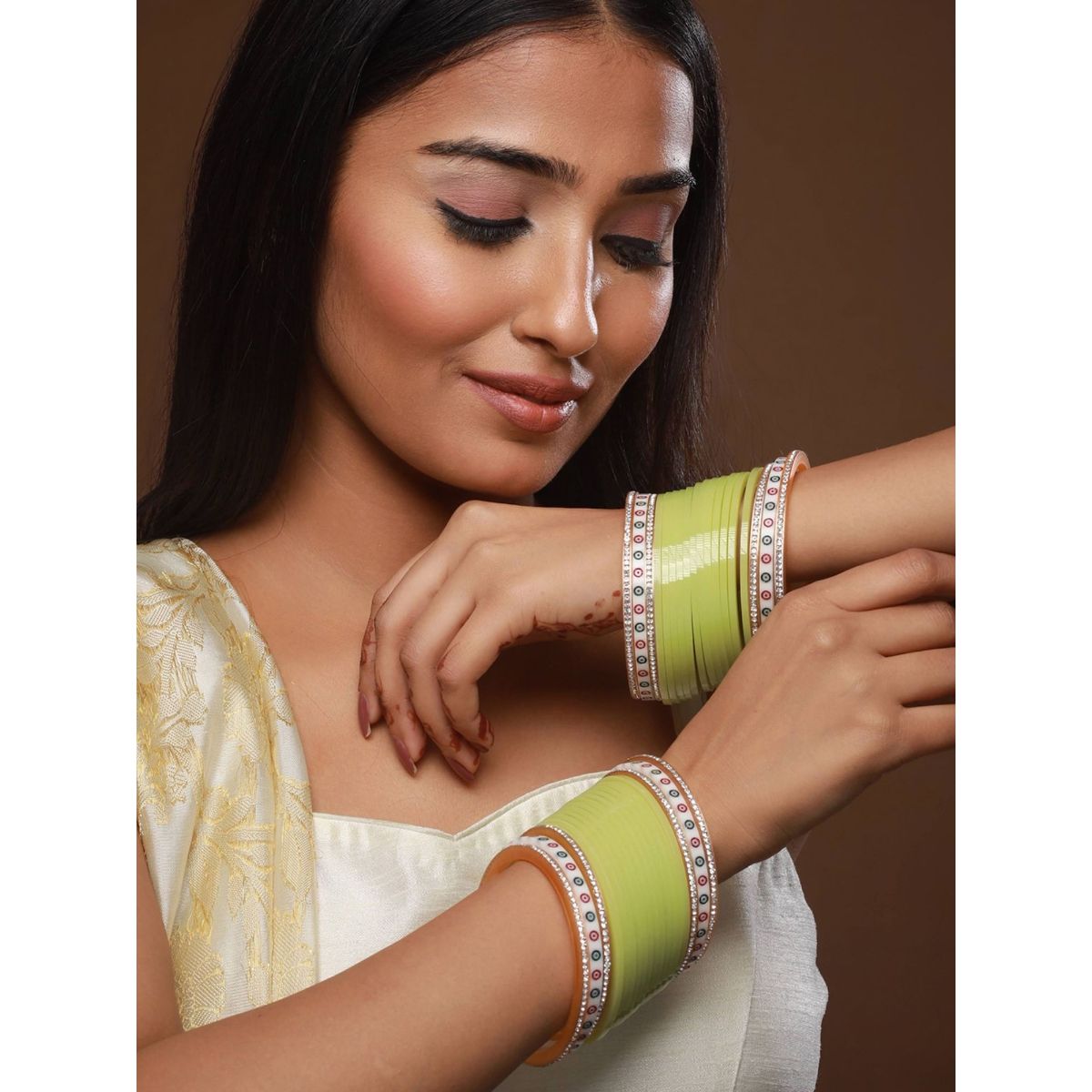 Jazz and Sizzle Lime Green Chuda (Set of 36): Buy Jazz and Sizzle Lime ...