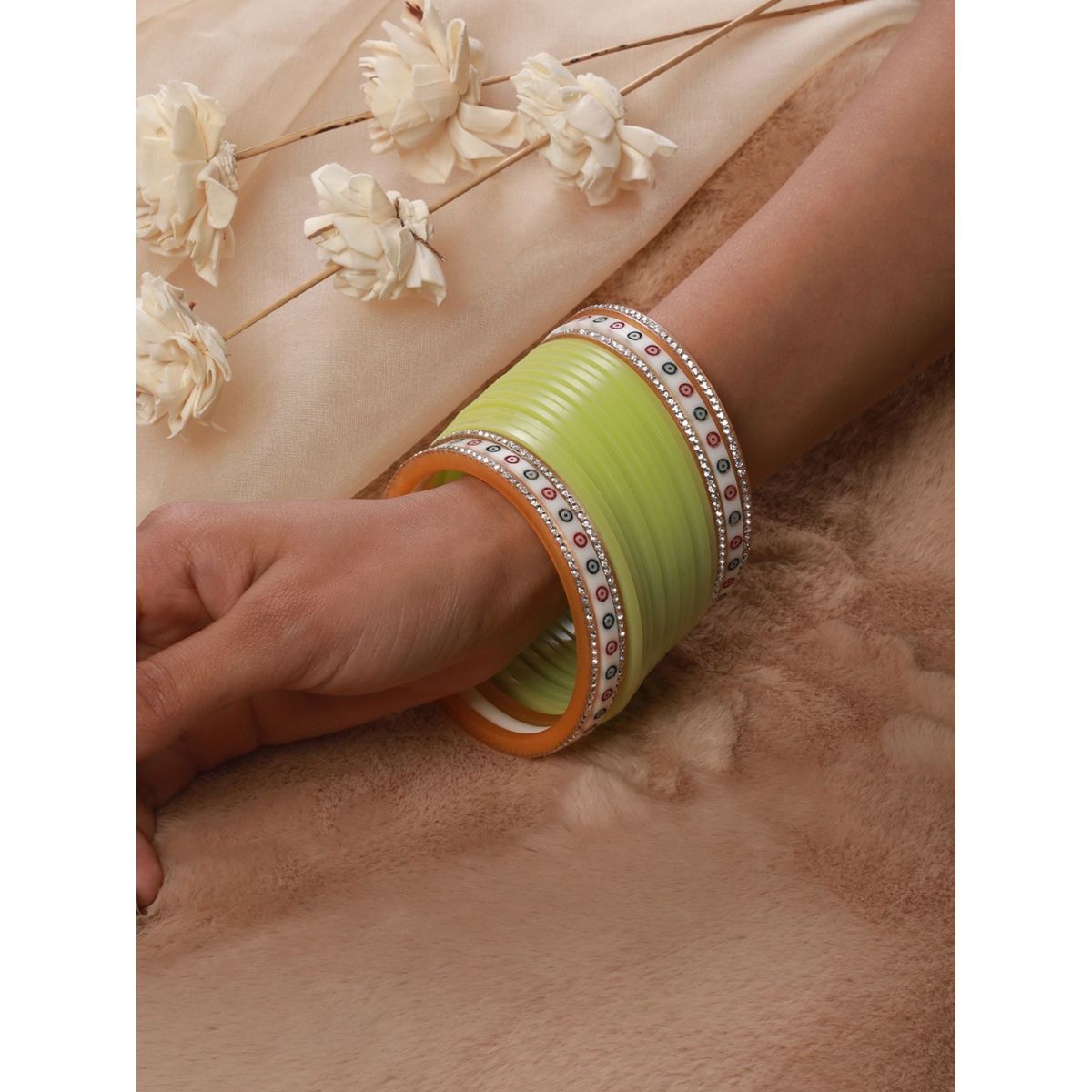 Jazz and Sizzle Lime Green Chuda (Set of 36): Buy Jazz and Sizzle Lime ...