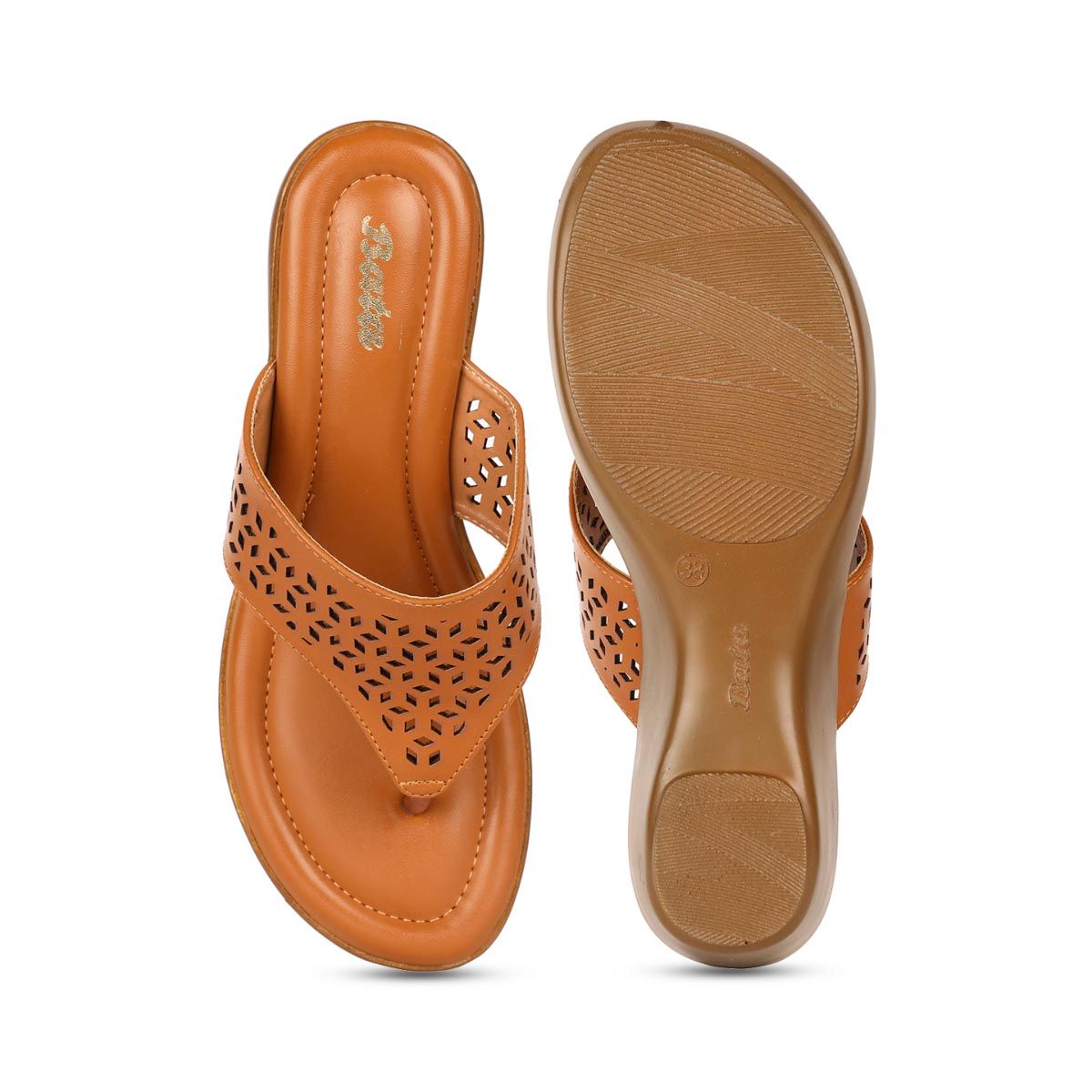 Bata Detail Pattern Tan Heels: Buy Bata Detail Pattern Tan Heels Online ...