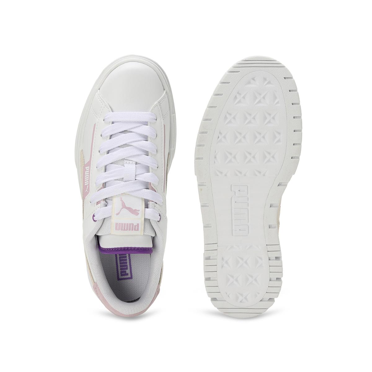 Buy Puma Mayze Crashed Women White Sneakers Online