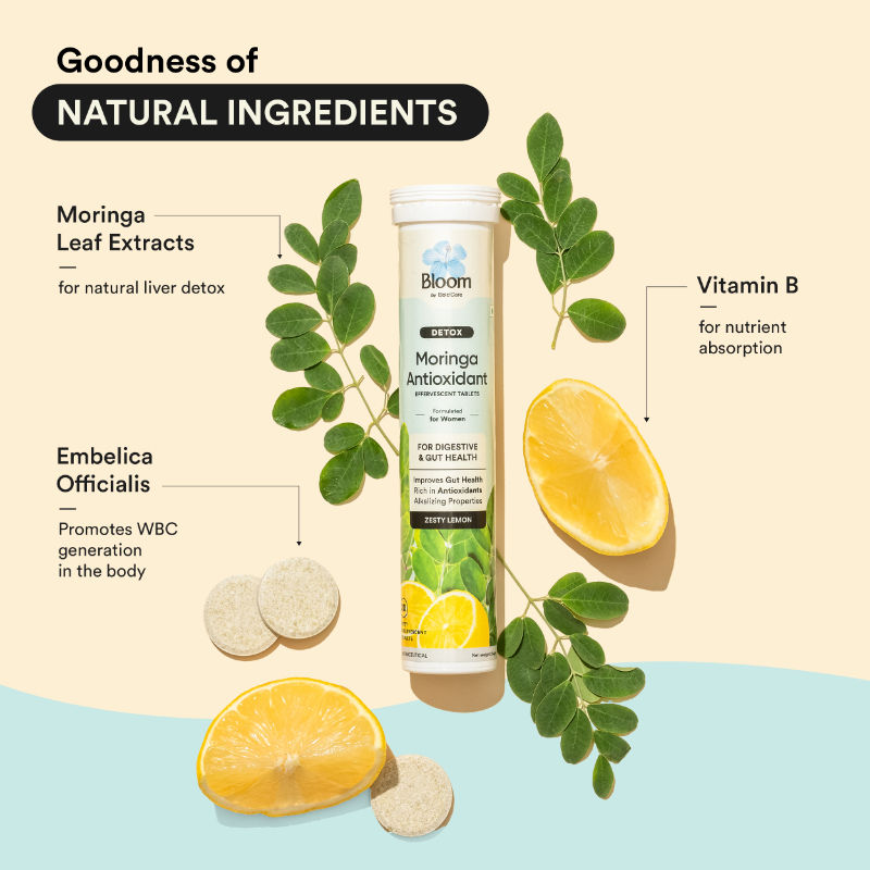 Buy Bloom by Boldcare Moringa Antioxidant Effervescent Tablets - Zesty Lemon Online