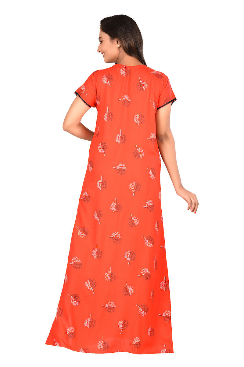 PIU Women's Rayon Cotton Nighty - Red: Buy PIU Women's Rayon Cotton ...