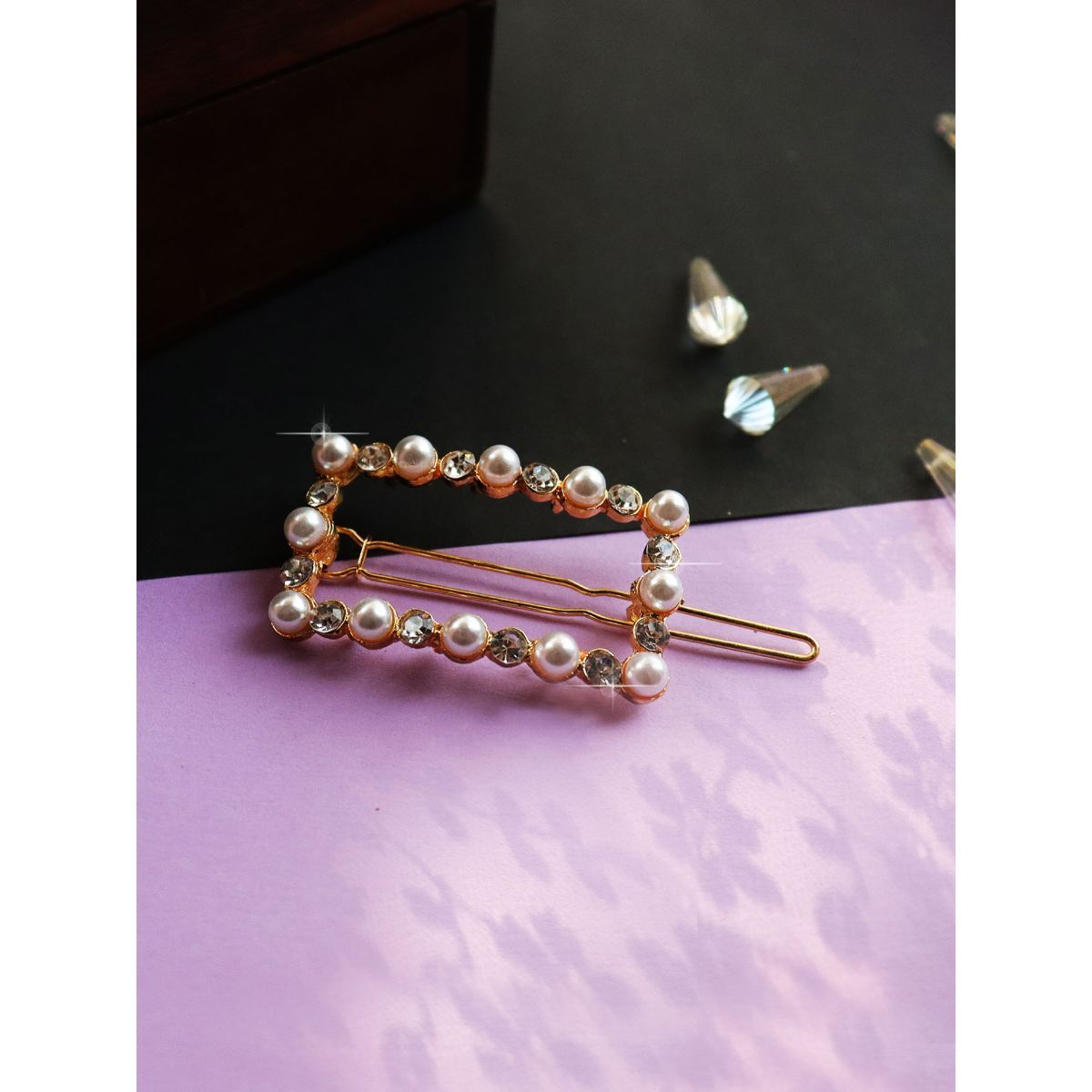 Buy Soho Boho Studio Darlas Diamond duo metal hair clip Online