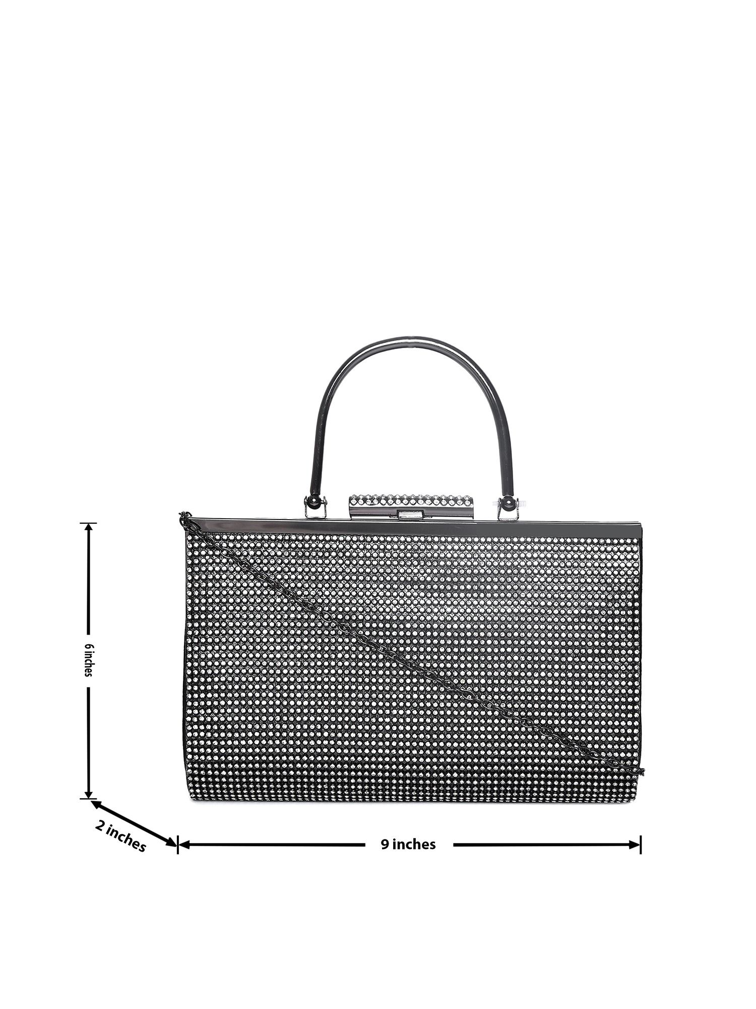 Buy Haute Sauce Black Embellished Purse Clutch Online