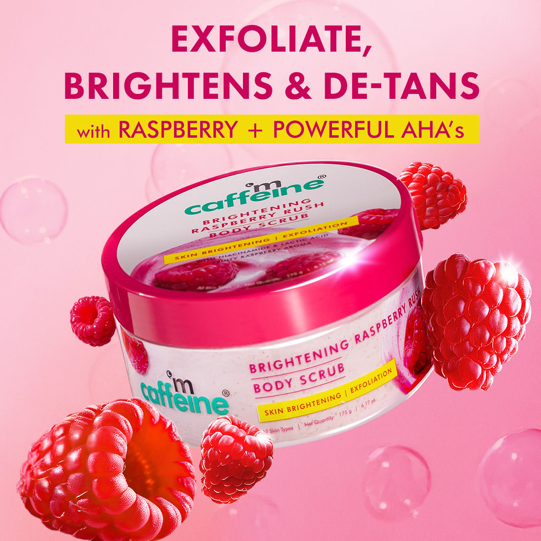 Buy Mcaffeine Brightening Raspberry Rush Body Scrub Removes Tan ...