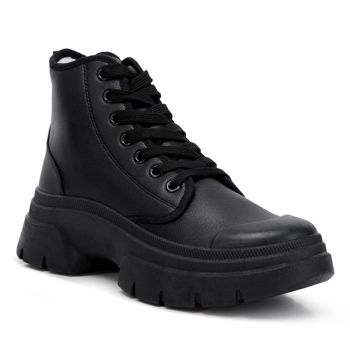 Buy London Rag Black Chunky Lace Up Combat Boots Online