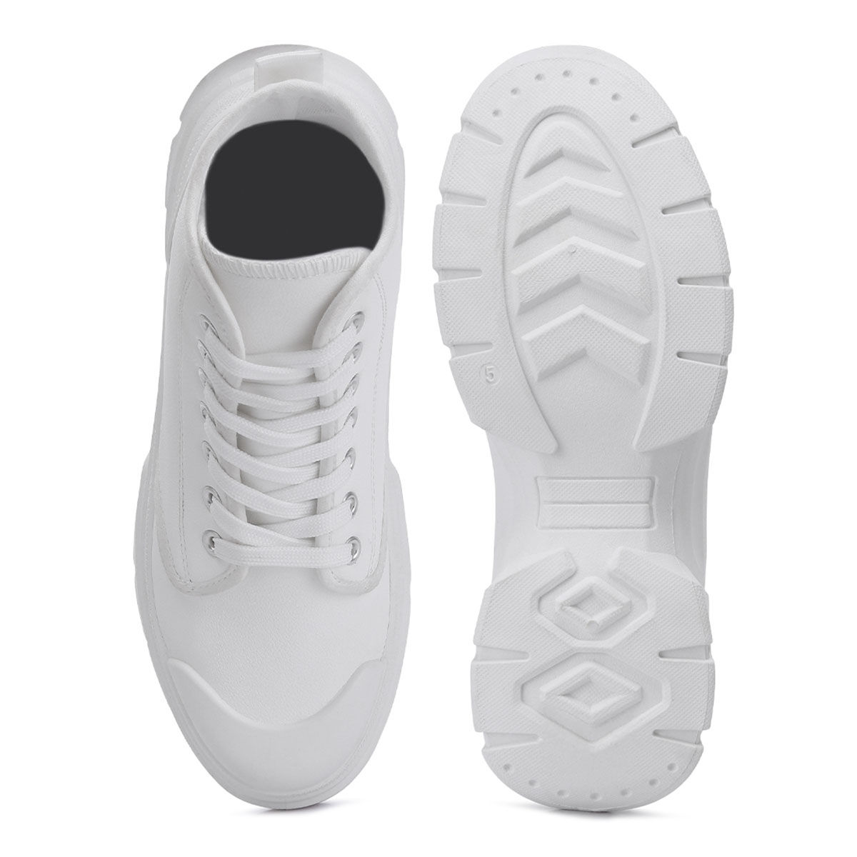 Buy London Rag White Chunky Lace Up Combat Boots Online