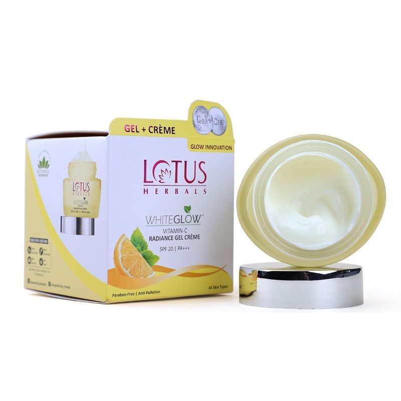 Lotus Herbals Whiteglow Vitamin-C Radiance Gel Crème SPF-20 PA+++ All ...