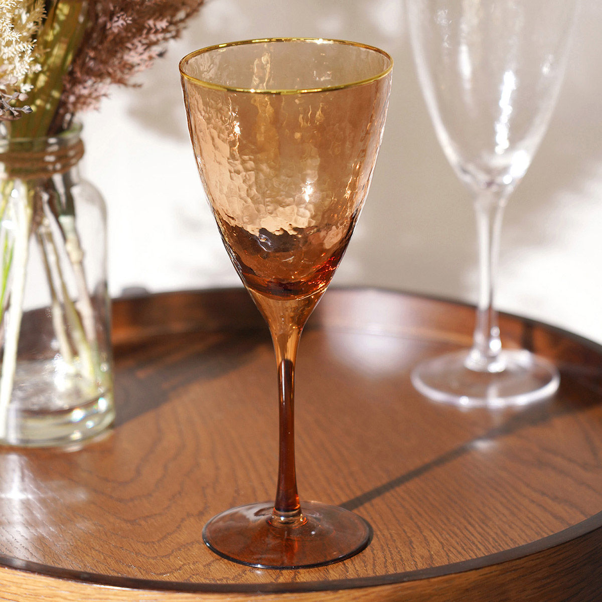 Pure Home + Living Brown Red Wine Glass with Golden Rim (Set of 4): Buy ...