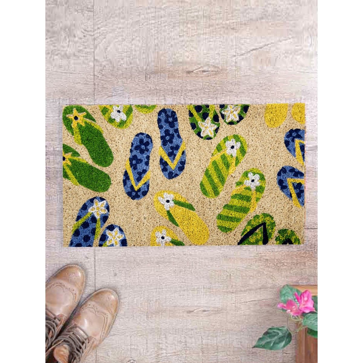 Buy SWHF Natural Coconut Fiber Printed Doormats for Front Door ...
