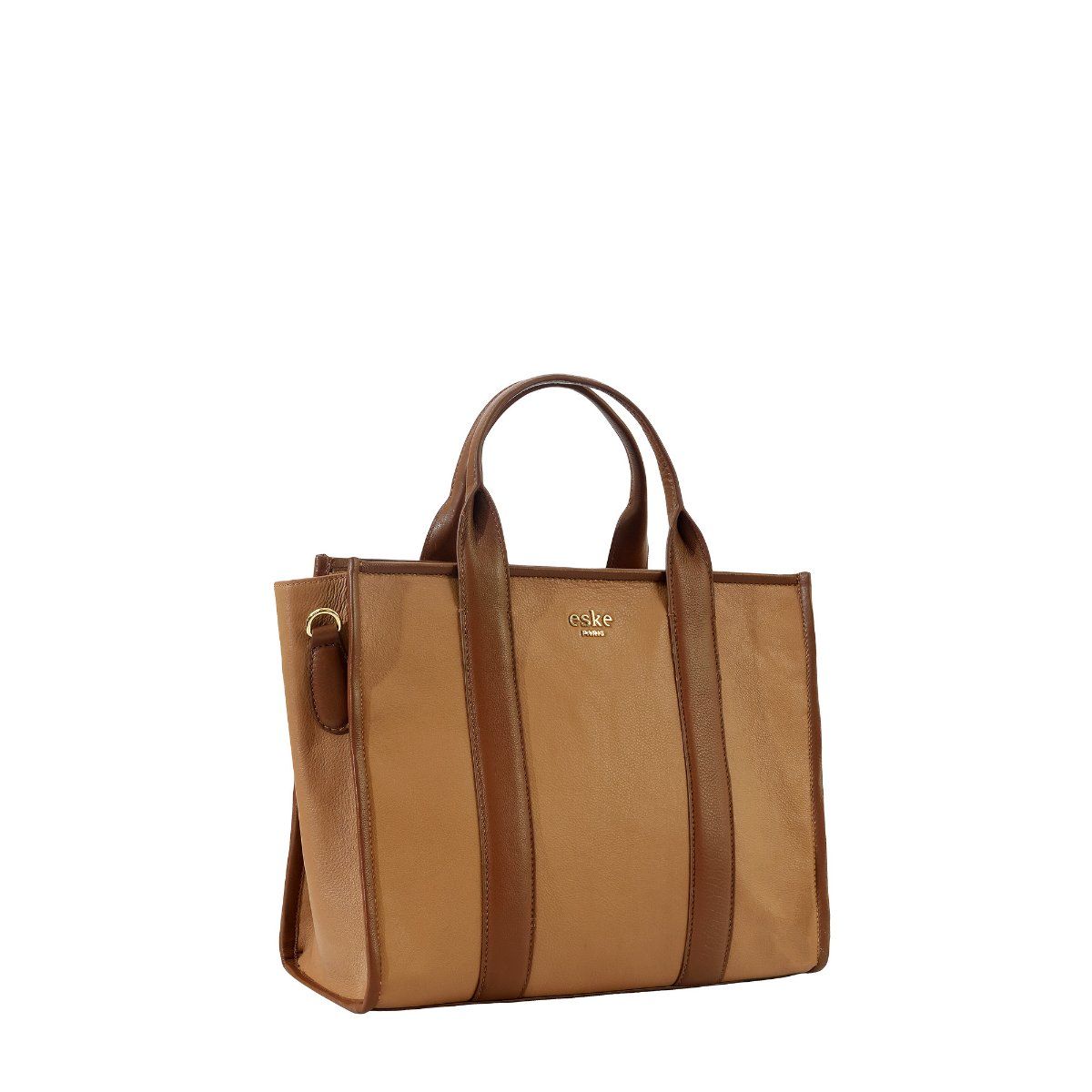 Buy Eske Light Tan Cognac Solid Leather Tote Bag for Women Online