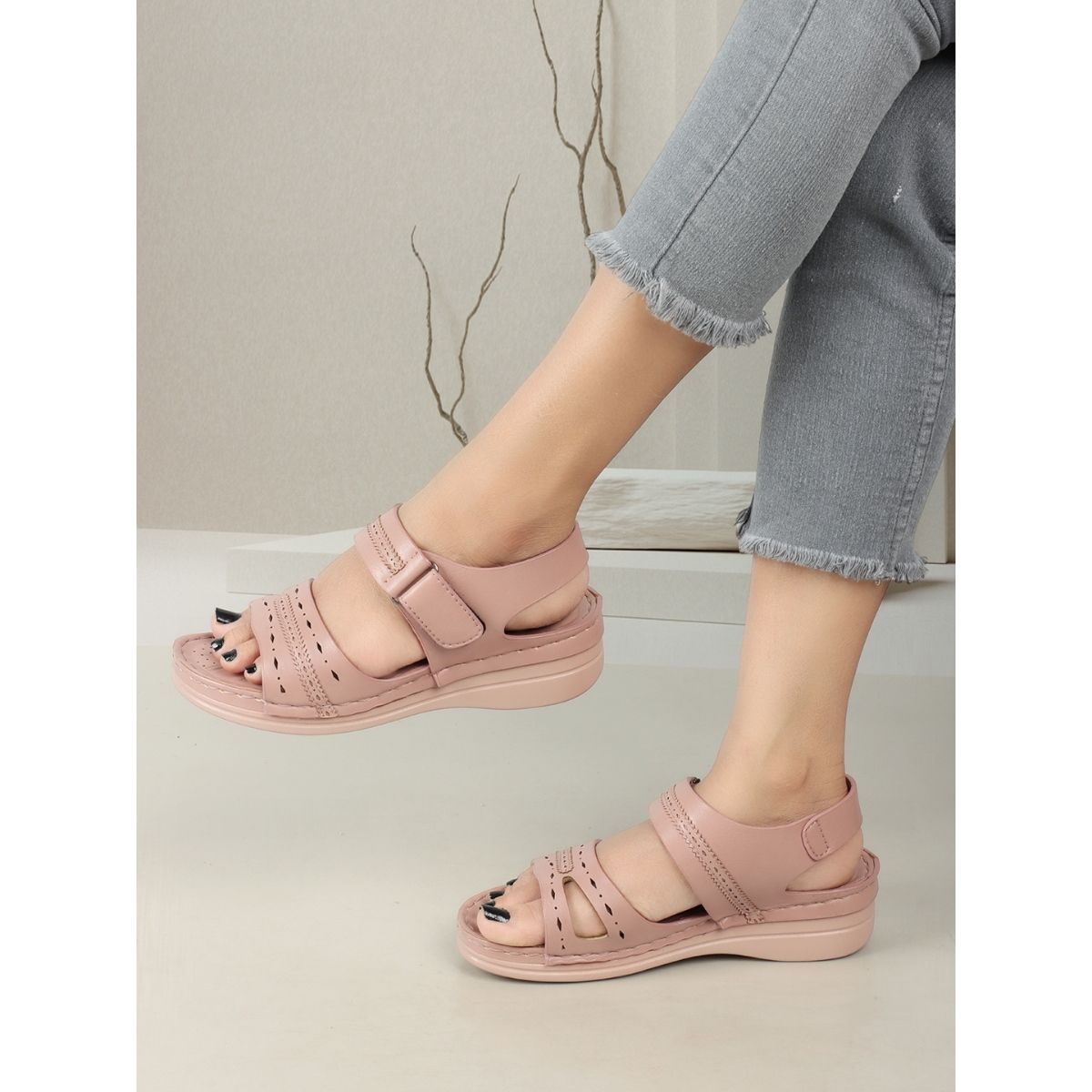 Buy Iconics Nude Women Self Design Sandals Online