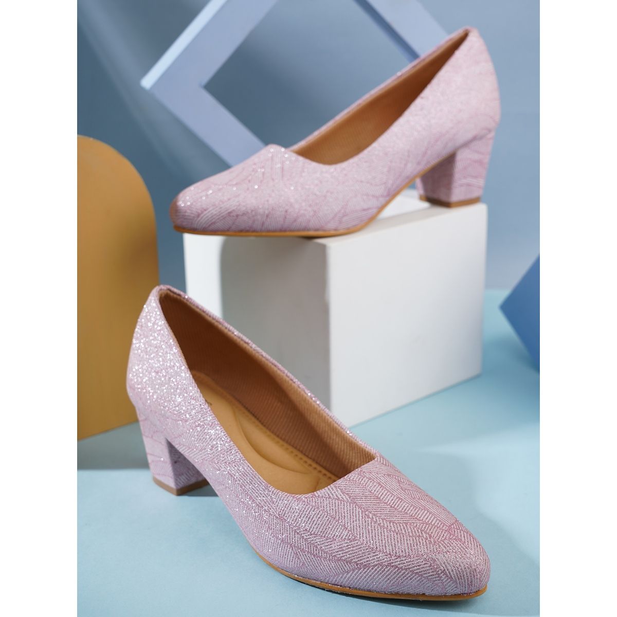 Iconics Peach Women Printed Pumps: Buy Iconics Peach Women Printed ...