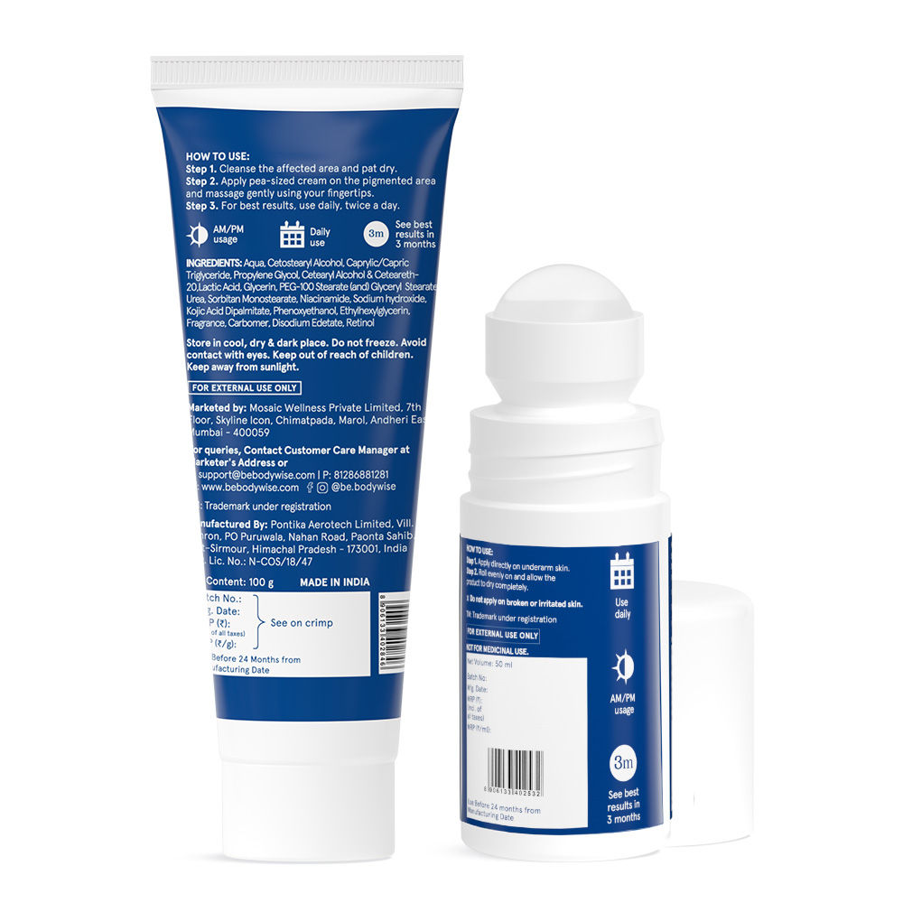 Buy Be Bodywise Pigmentation Repair Pack - 4% AHA BHA Underarm Roll On ...