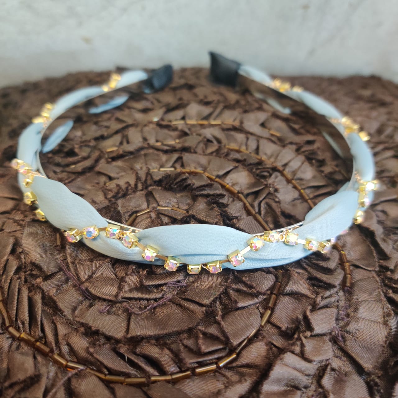 YoungWildFree Blue Twisted Diamond Hair Band-Stylish Fancy Party ...