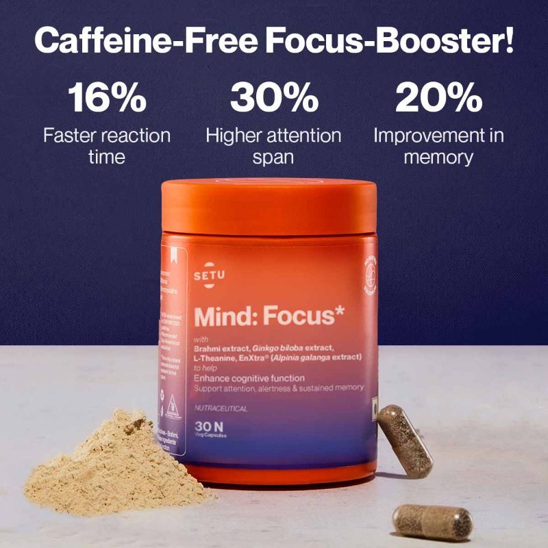 Setu Mind Focus Capsules - Brahmi, Ginkgo Biloba, Ashwagandha - Helps ...