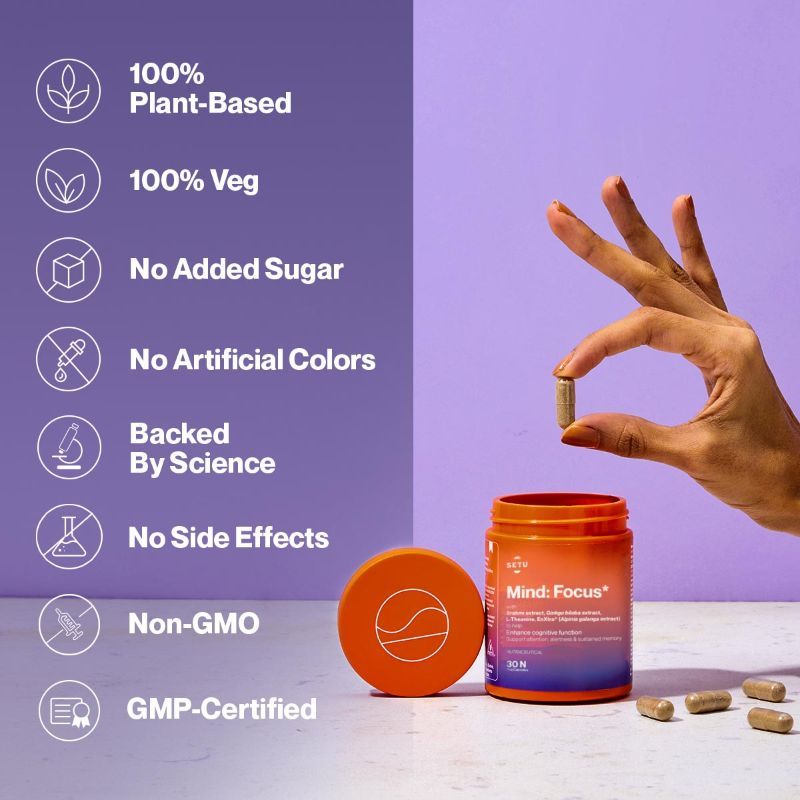 Setu Mind Focus Capsules - Brahmi, Ginkgo Biloba, Ashwagandha - Helps ... Setu Mind Focus Capsules - Brahmi, Ginkgo Biloba, Ashwagandha - Helps ...