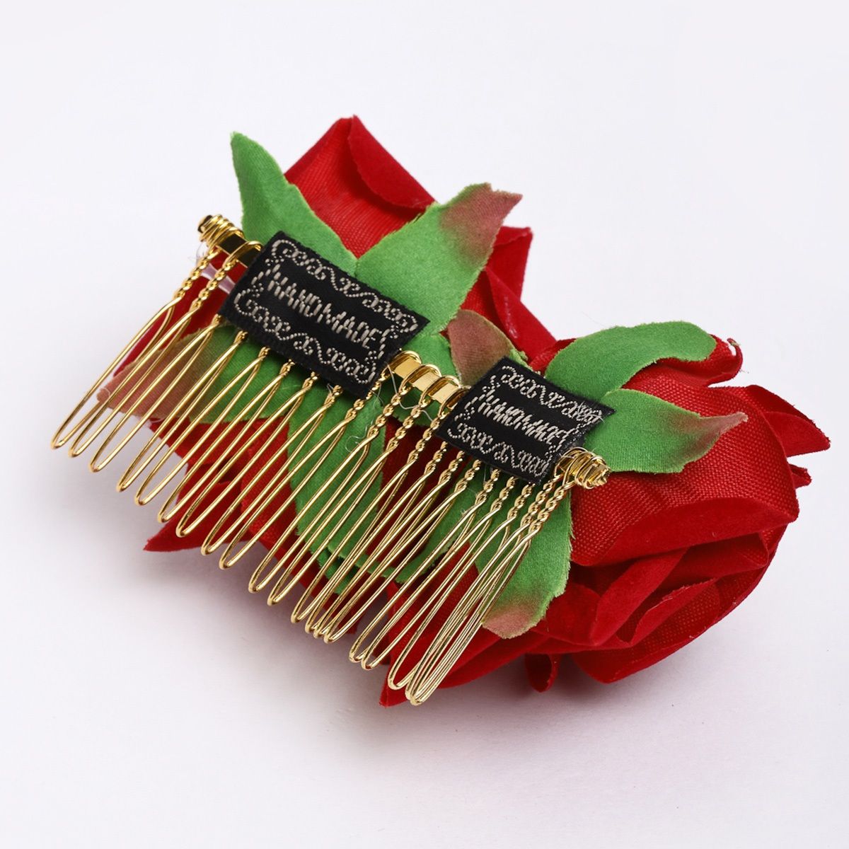 Buy PANASH Women Red Rose Shape Alligator Hair Comb Pin Online